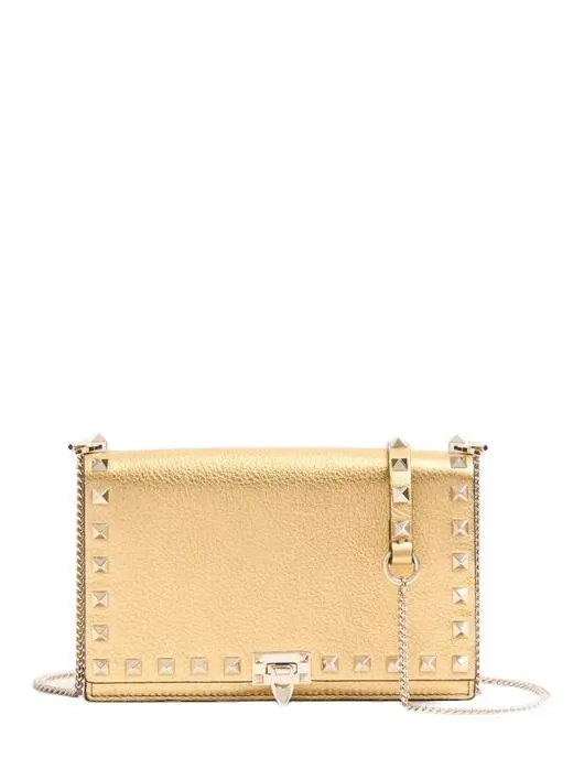 Valentino Garavani Rockstud Mini Bag With Chain - Antique Brass