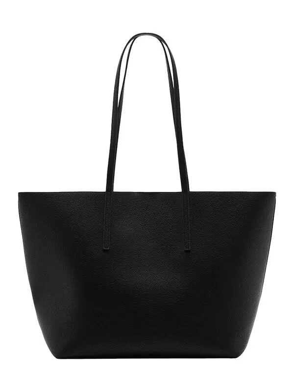 Mango Pebble Faux Shopper Bag - Black