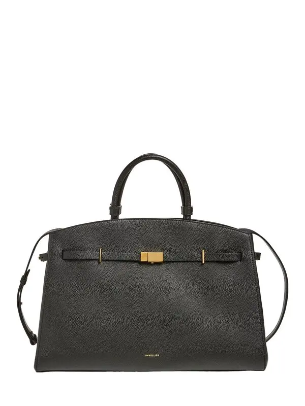 DEMELLIER New York Leather Satchel - Black