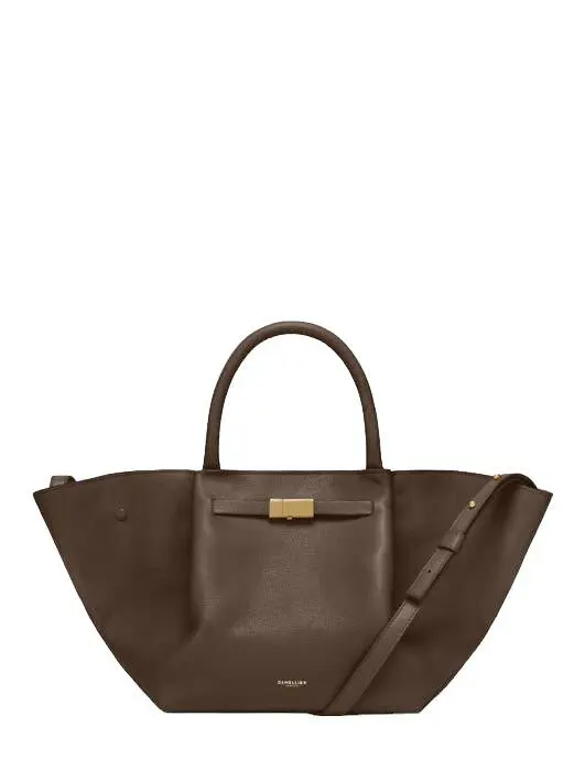 DEMELLIER New York Leather East/west Midi Tote - Mocha/mocha