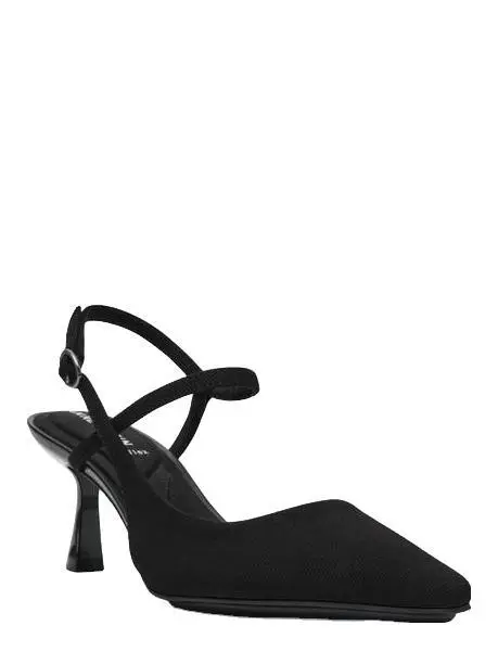 Anne Klein Cosmo Ankle Strap Pump - Black Stretch