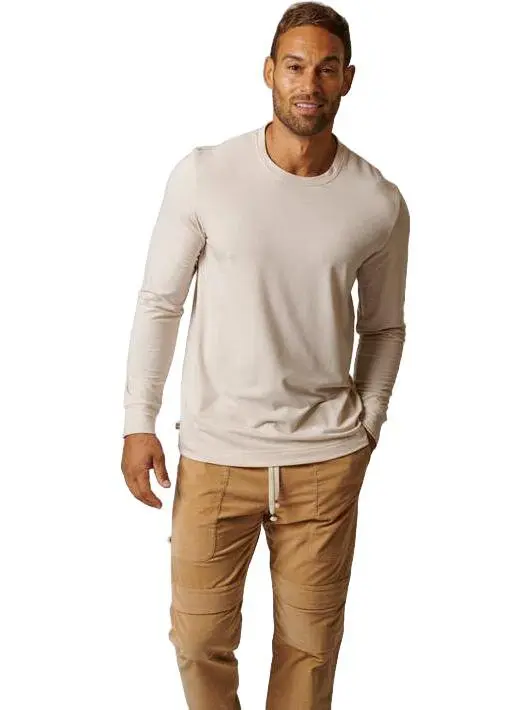 LEISURE LAB Long Sleeve Everyday T-shirt - Cashew
