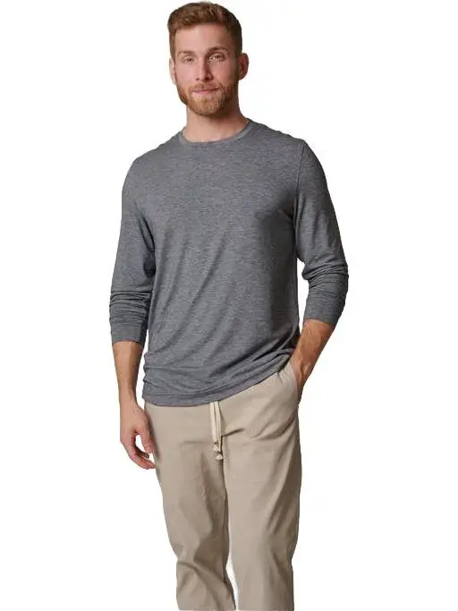 LEISURE LAB Long Sleeve Everyday T-shirt - Stone