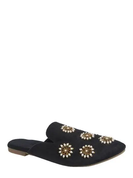 FUCHSIA Galaxy Beaded Mule - Black