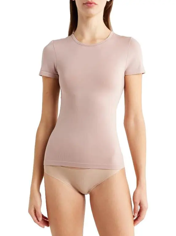 Nordstrom Seamless Layering Tee - Pink Fawn