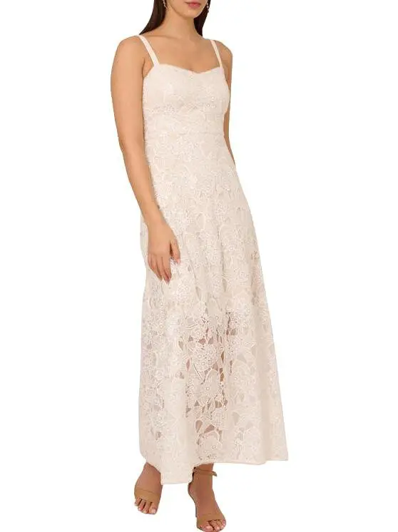 Adrianna Papell Sequin Lace Cocktail Dress - Ivory
