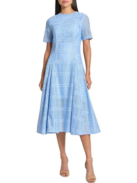 Misook Modern Fit & Flare Midi Dress - Arctic