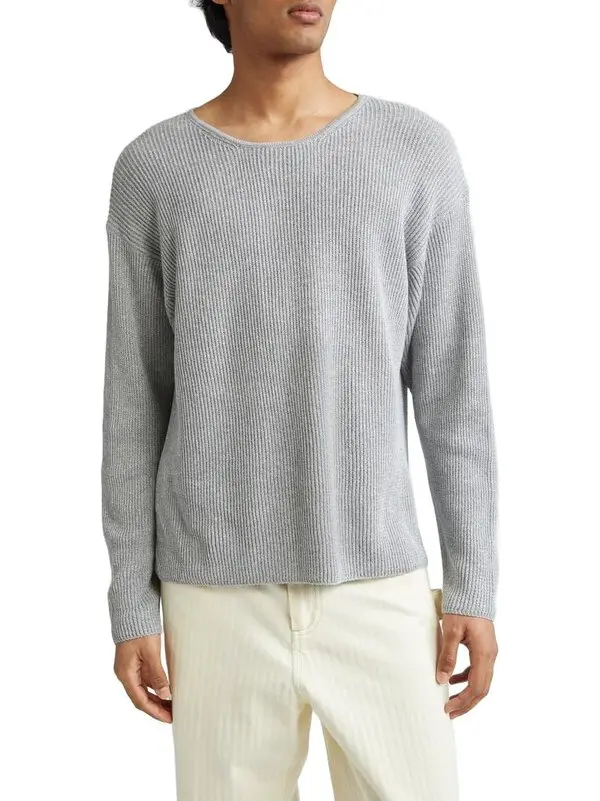 BODE Weymouth Cotton & Linen Rib Sweater - Grey
