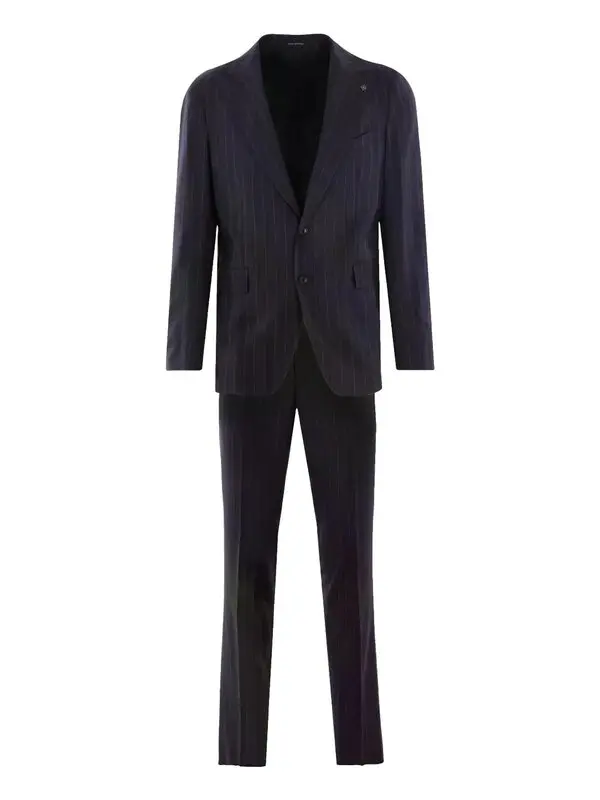 Tagliatore Pinstripe-pattern Wool Suit - Blue