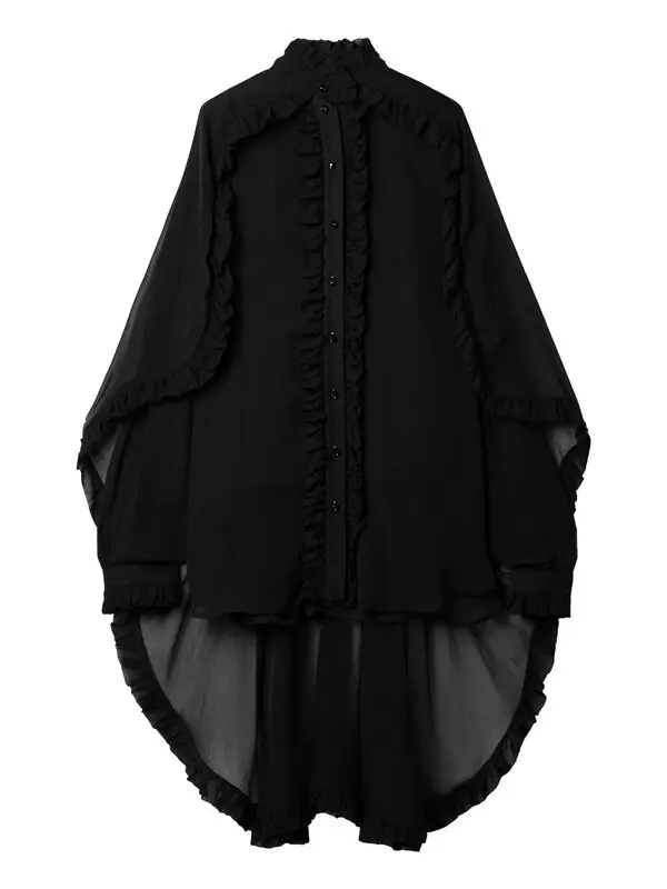 Zimmermann Illuminate Cape-effect Shirt - Black