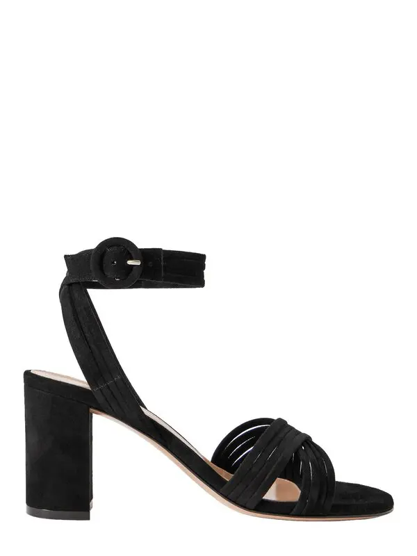 GIANVITO ROSSI Lianne 85 Suede Sandals - Black
