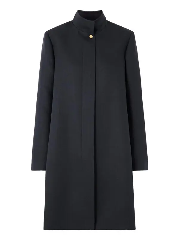 Loro Piana Danny Wool And Silk-blend Coat - Blue