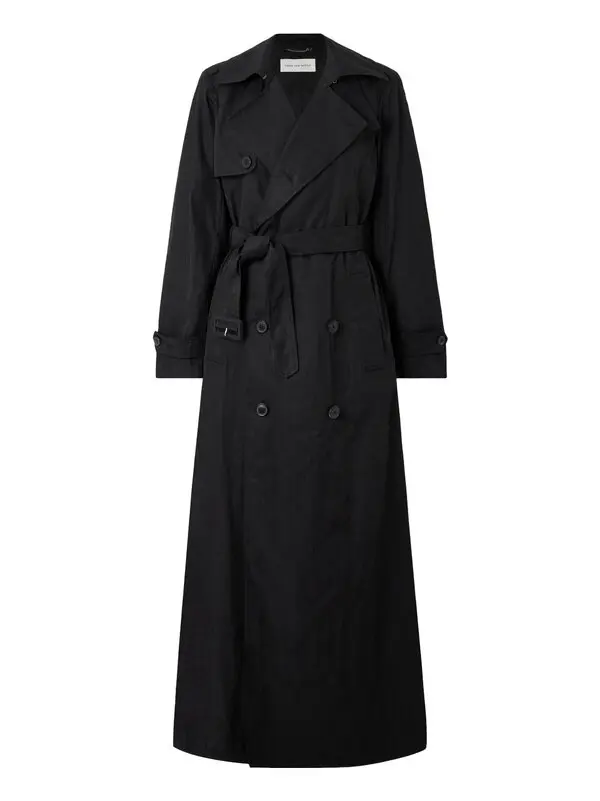 Dries Van Noten Double-breasted Twill Trench Coat - Black