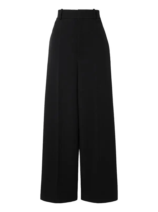 Carven Wide-leg Twill Trousers - Black
