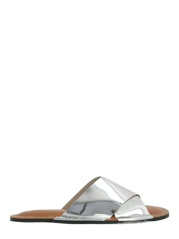 Plan C Crossover-strap Sandals - Silver