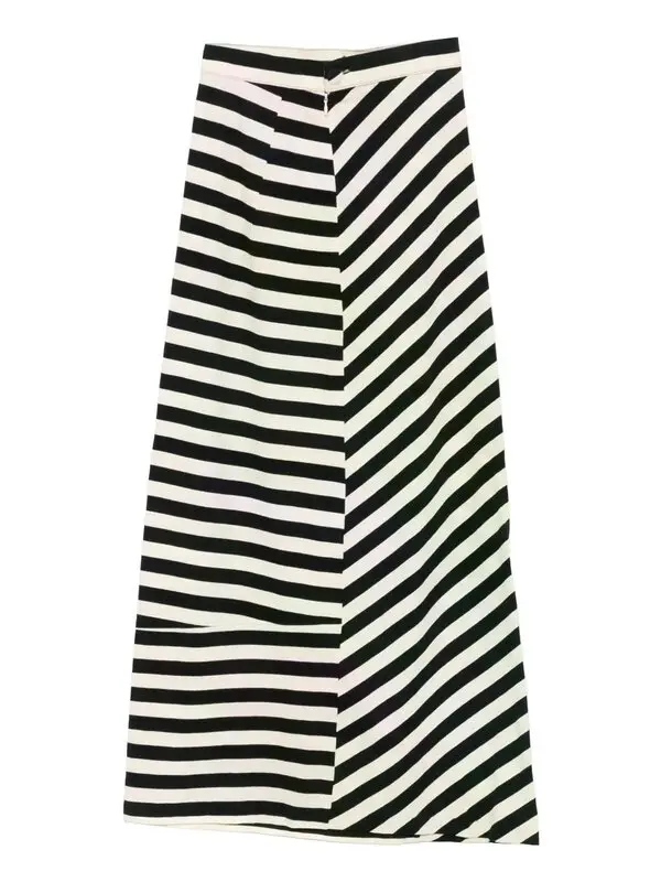 Yohji Yamamoto Striped Maxi Skirt - Neutrals