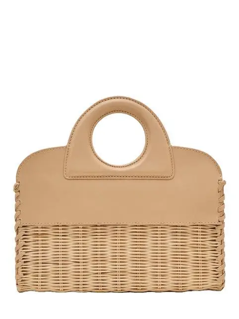 Alexis Bianca Handwoven Rattan Handbag - Natural