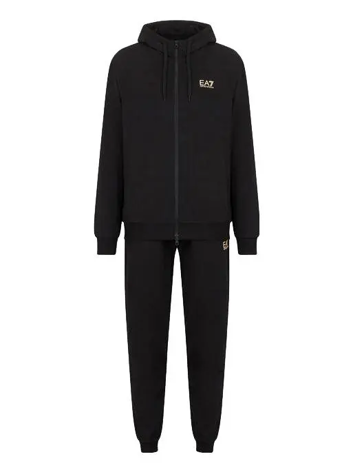 EA7 Core Identity Cotton Tracksuit - Black