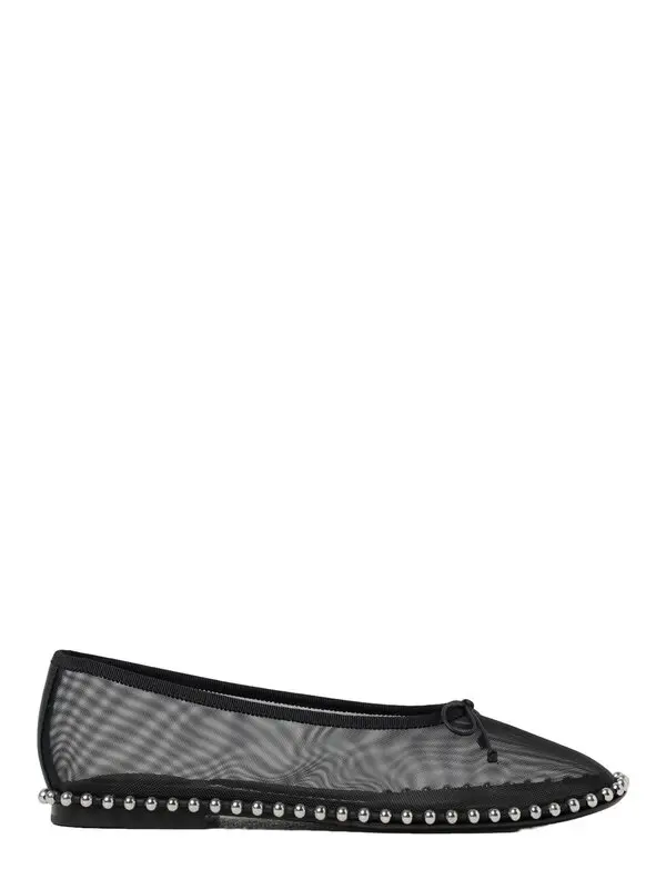 Alexander Wang Mesh Ballet Flats With Studded Detail - Black