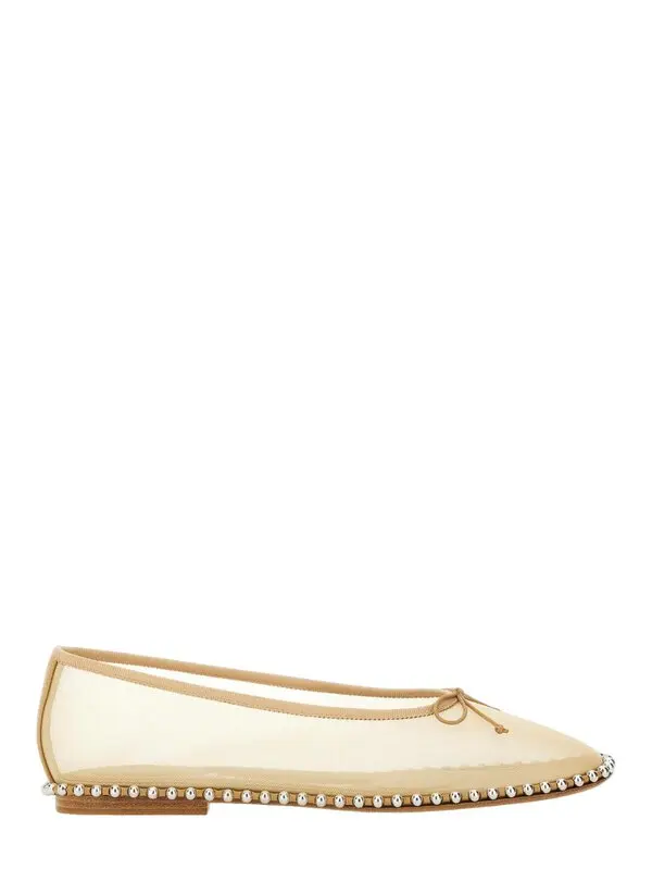 Alexander Wang Mesh Ballet Flats With Studded Detail - Nude