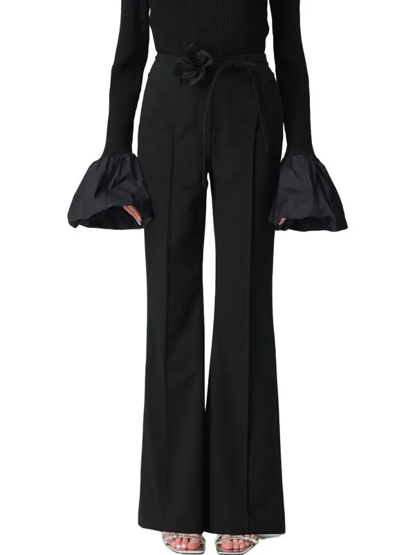 ROTATE BY BIRGER CHRISTENSEN Wide Leg Trousers - Black