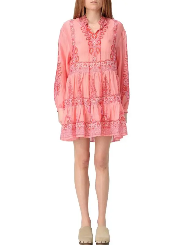 Etro Embroidered Tiered Mini Dress - Red