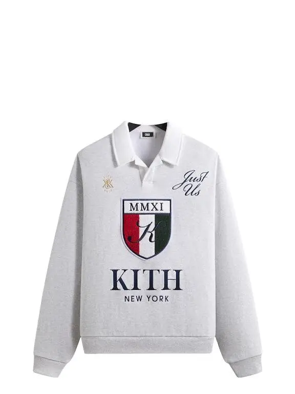 Kith Nelson Collared Pullover - Light Heather Grey