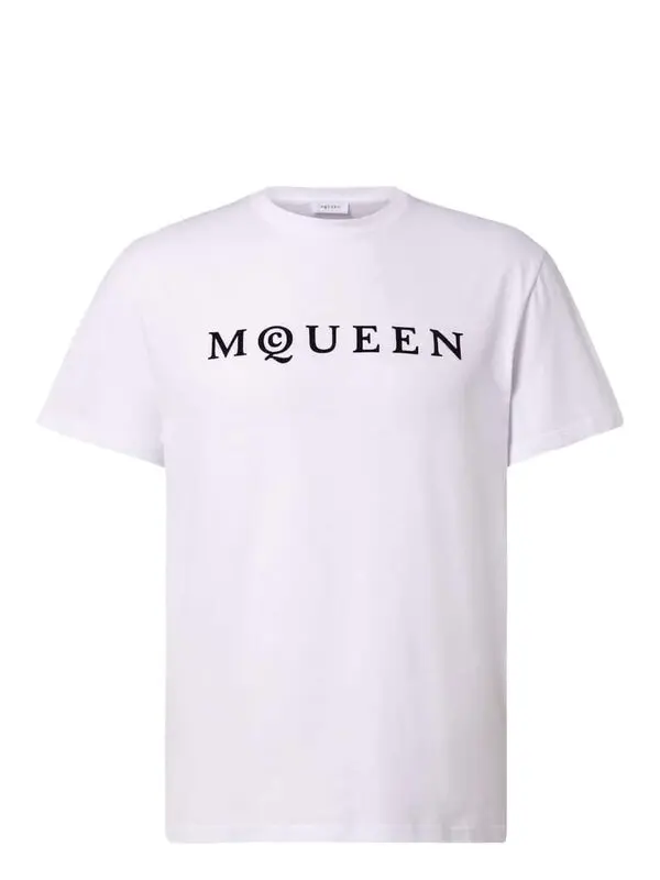 Alexander McQueen Logo Printed Cotton T-shirt - White