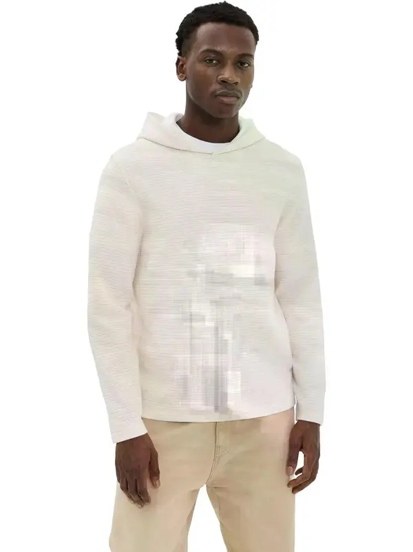 Vince Variegated Striped Double Face Hoodie - Baja Sand/natural