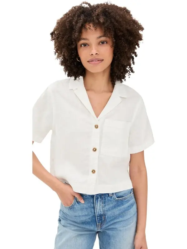 DL1961 Hampton Linen Shirt - White Linen (linen)