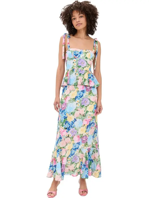 Show Me Your Mumu Paxton Midi Dress - Flower Shop