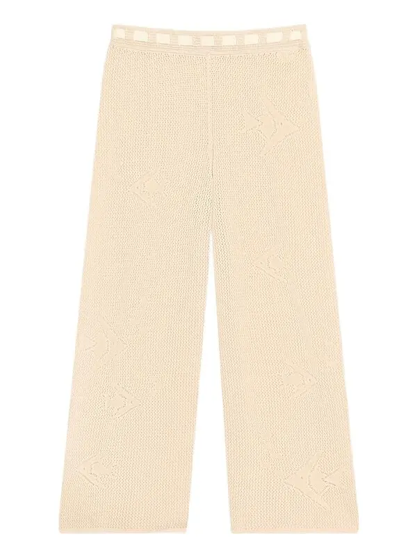 BODE Angel Fish Knit Lace Joggers - Cream