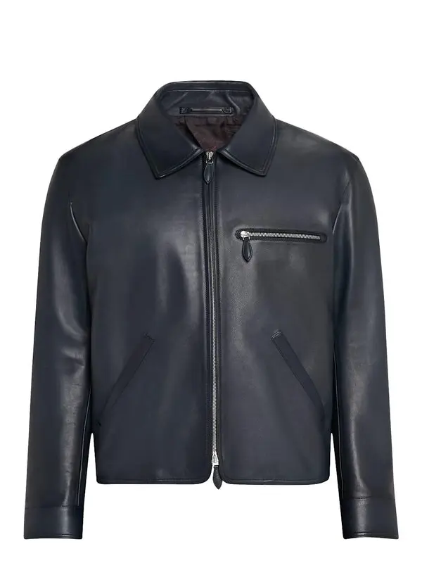 Berluti Full-zip Leather Jacket - Black Shade