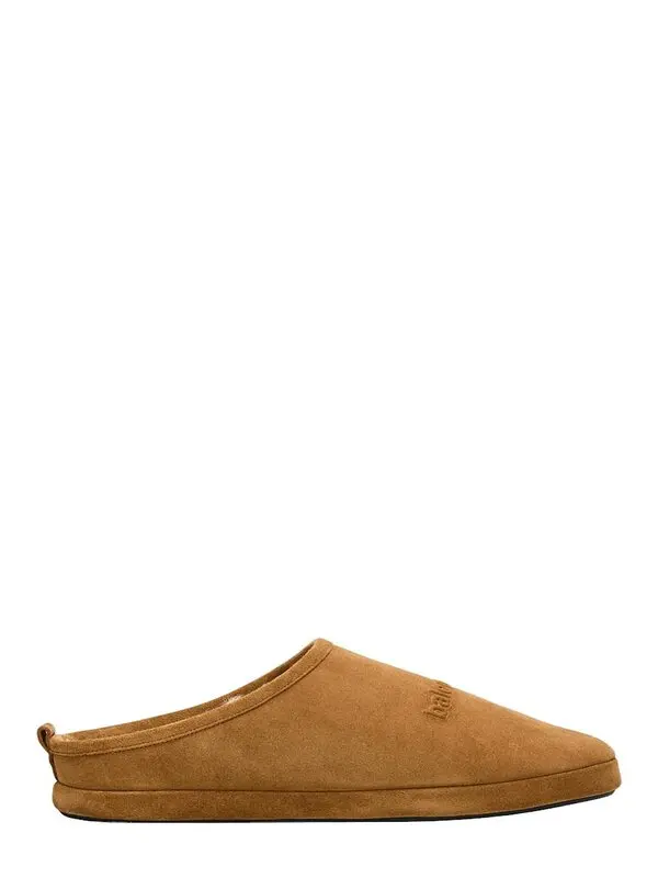 Balenciaga Alaska Suede Slippers - Camel