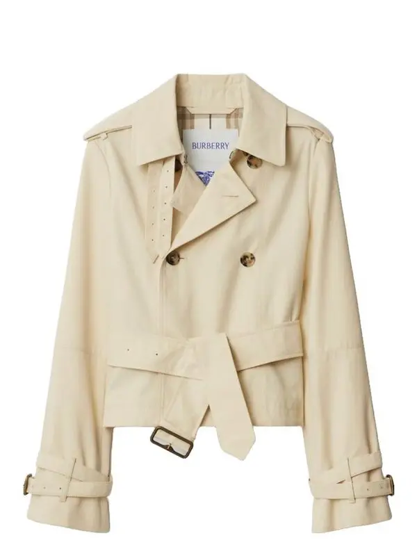 Burberry - Burberry Cropped Cotton-Blend Trench Jacket