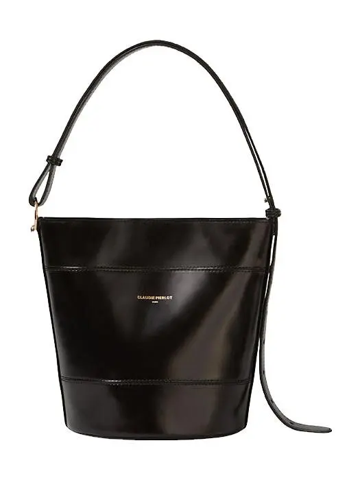 Claudie Pierlot Leather Bucket Bag - Noir / Gris