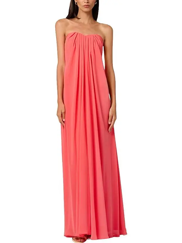 LIV FOSTER Brooke Chiffon Gown - Coral Crocus