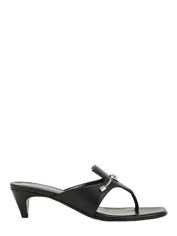 Magda Butrym Leather Kitten Heel Thong Sandals - Black