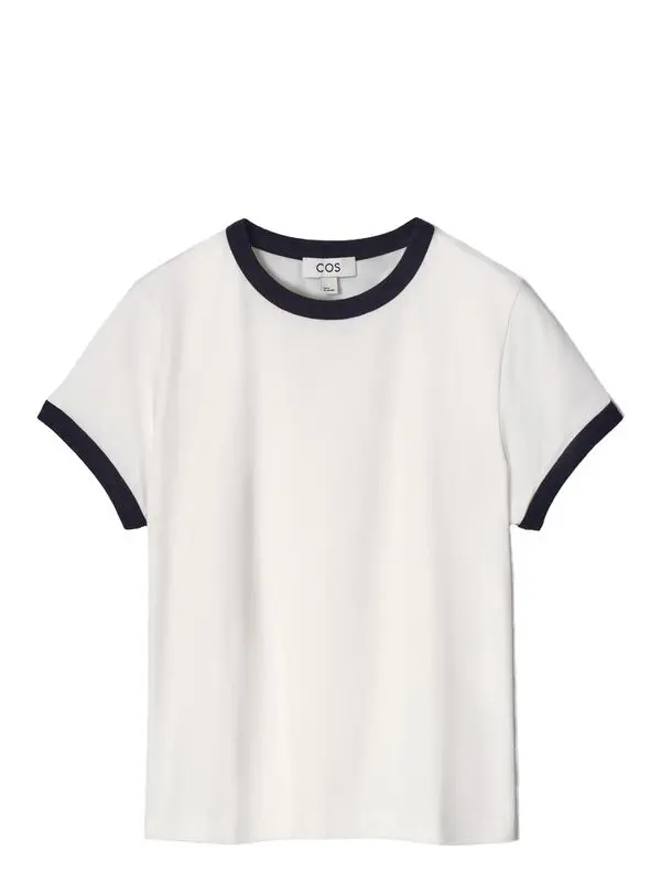 Cos Shrunken Ringer T-shirt - Navy
