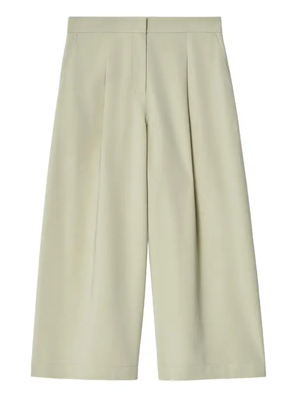 Cos Cropped Wide-leg Trousers - Green