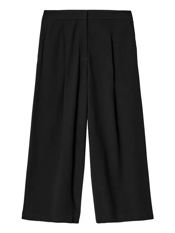 Cos Cropped Wide-leg Trousers - Navy