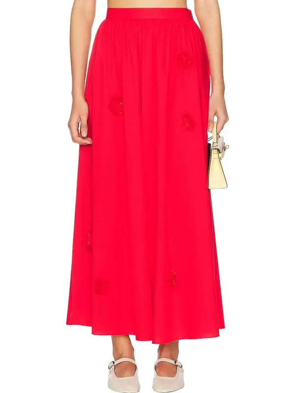 Caroline Constas Marcheline Midi Skirt - High Risk Red