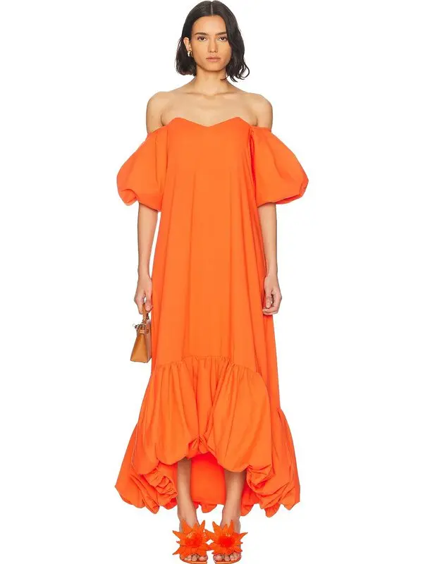 Caroline Constas Lucia High-low Midi Dress - Flame