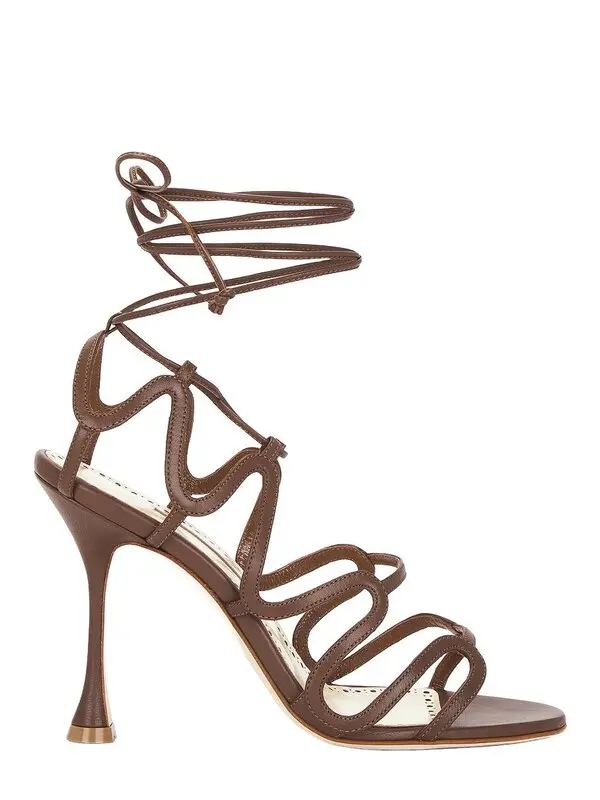 Manolo Blahnik Fawda 105 Sandals - Dark Brown