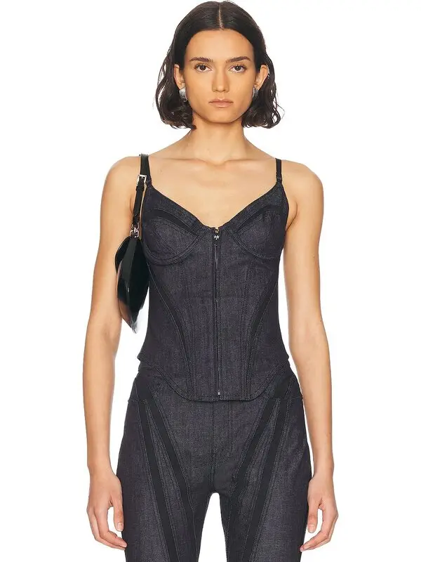 MUGLER Corset Top - Undone Blue & Black