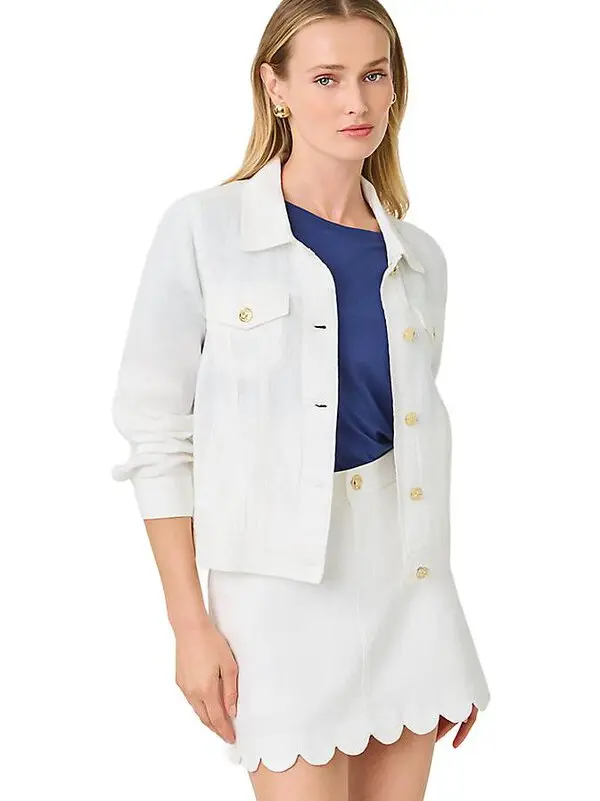 LILLY PULITZER Seaspray Linen Jacket - Resort White