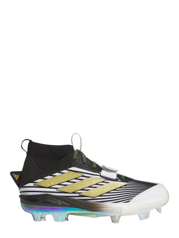 Adidas Adizero Edge+ Cleats - Core Black / Gold Metallic / Cloud White