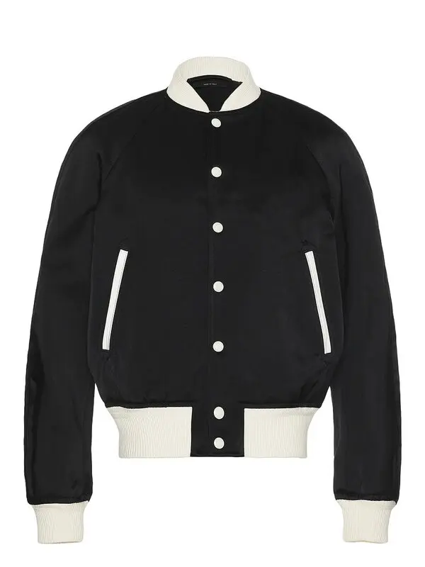 TOM FORD Shiny Bomber Jacket - Black & White