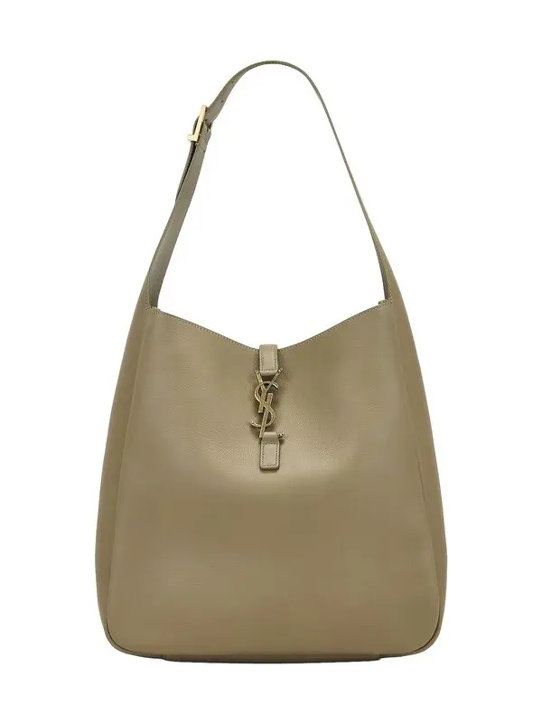 Saint Laurent Large Le 5 A 7 Supple Hobo Bag - Strong Moss