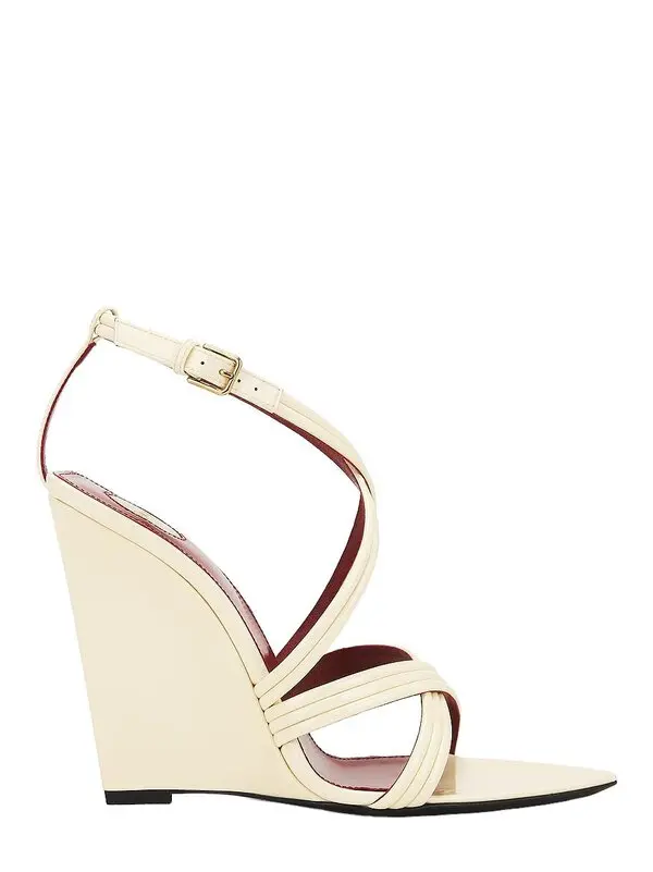 Saint Laurent Rossi Wedge Sandal - Coquille